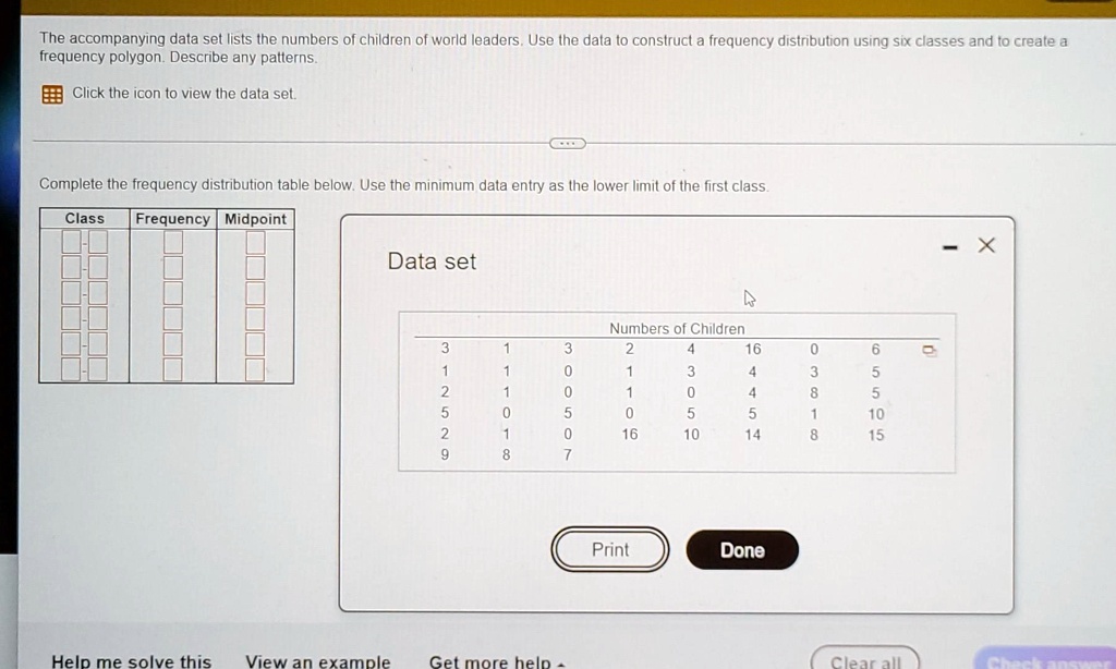the accompanying data set iists ihe numbers of children of world ... the accompanying data set iists ihe numbers of children of world ...