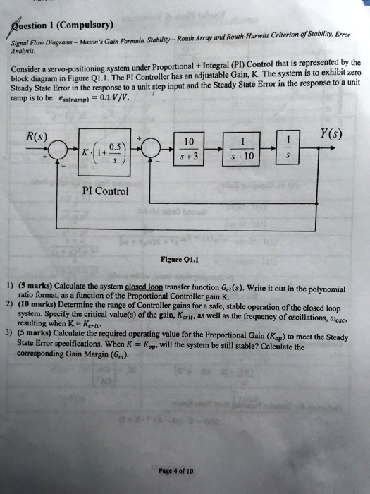SOLVED: Text: Question 1 (Compulsory) Signal Flow Diagram - Mason's ...