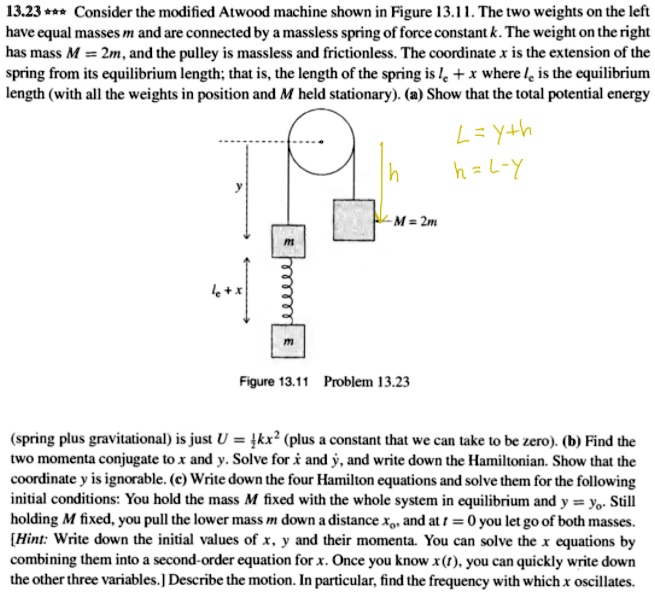 1323 consider the modified atwood machine shown in figure 314 the two ...