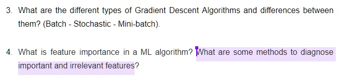 Solved 3 What Are The Different Types Of Gradient Descent Algorithms And The Differences 2953
