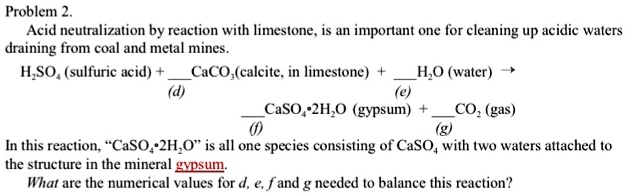 problem acid neutralization by reaction with limestone is an important ...