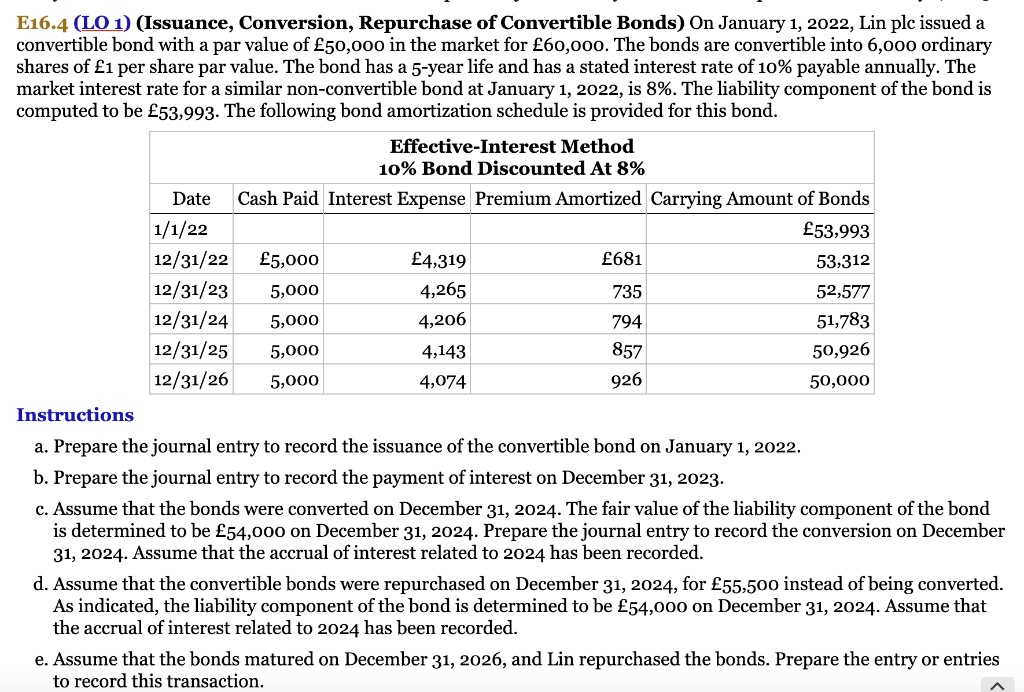 please answer a b c and e only in accordance with ifrs e164 l0 1 ...