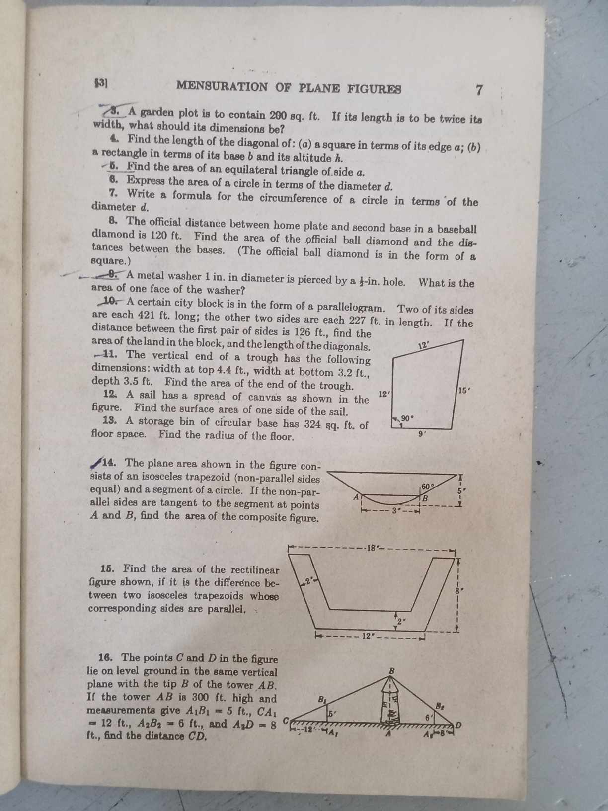 83 mensuration of plane figures 7 7 a garden plot is to contain 200 sq ...