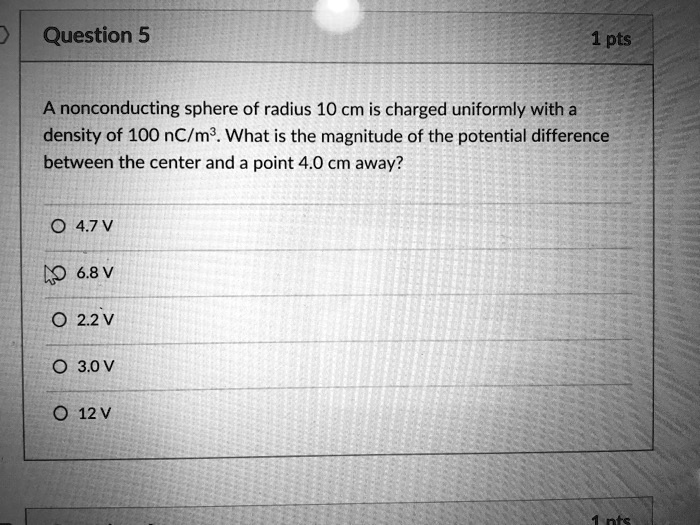 SOLVED: A nonconducting sphere of radius 10 cm is charged uniformly ...