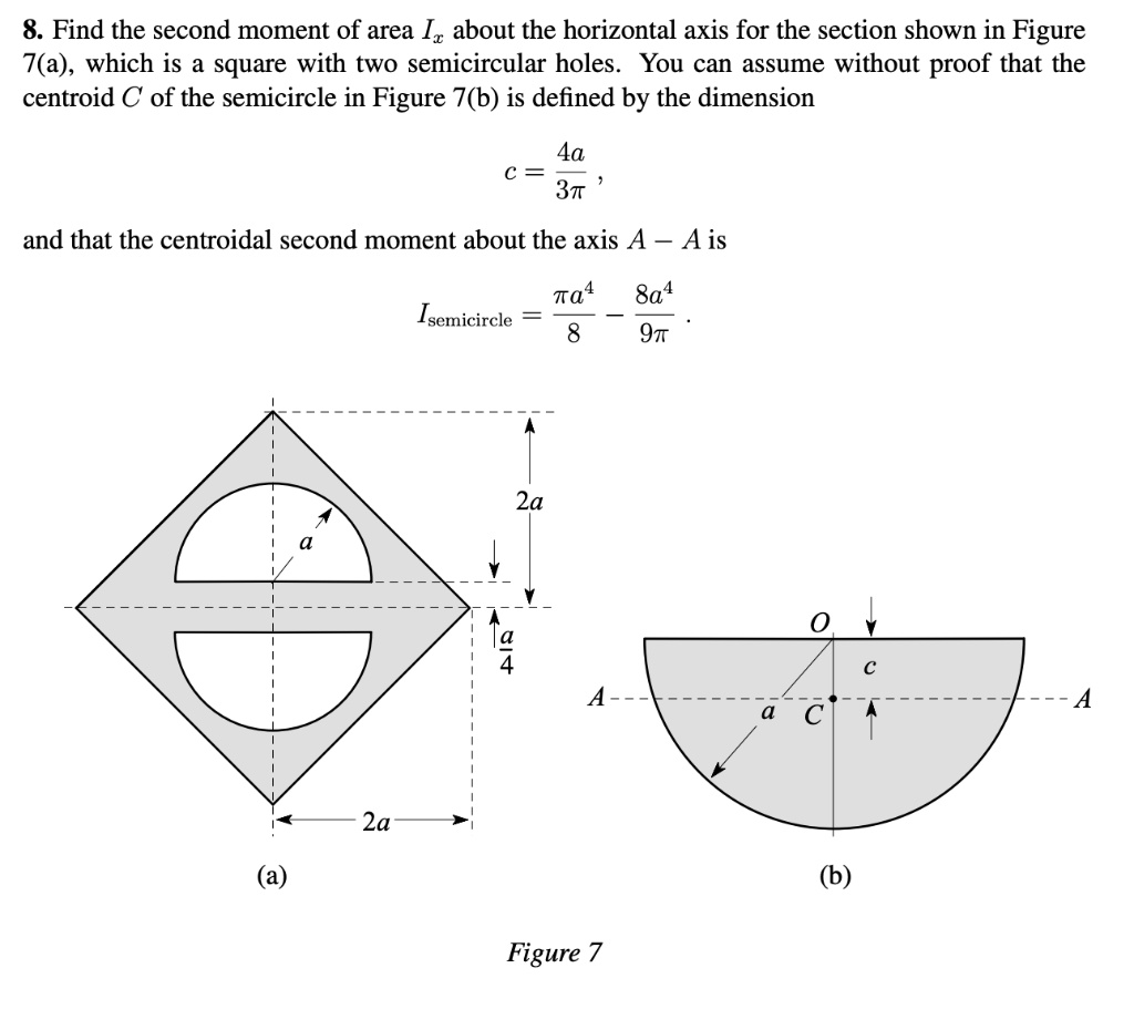 SOLVED: 8. Find the second moment of area I about the horizontal axis ...