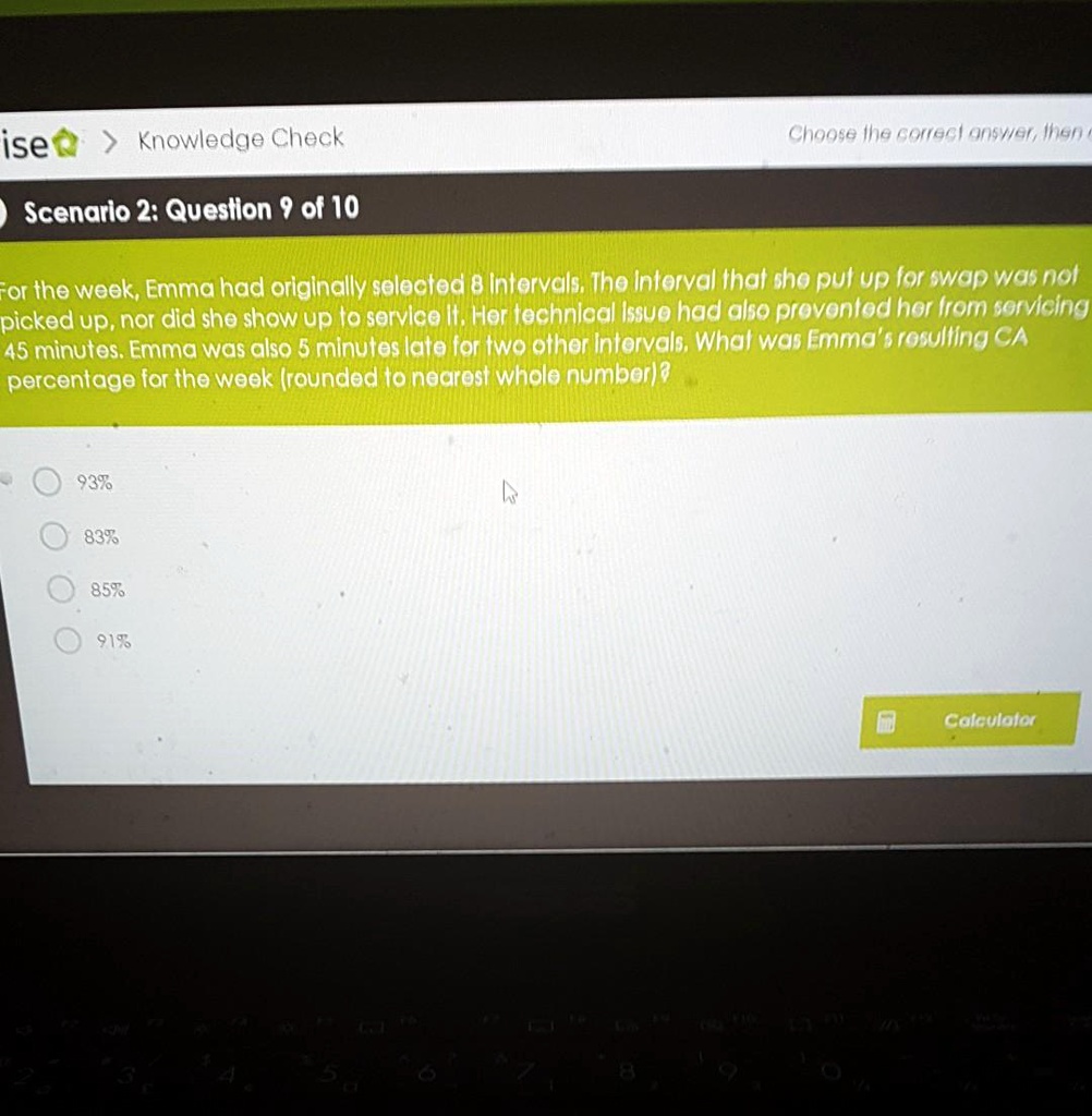 ise Knowledge Check • Scenario 2: Question 9 of 10 Choose the correct ...