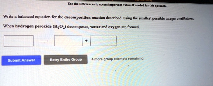 SOLVED: Use thc Refertece) AccEatmp ortanatahe nrtdtd (ar thk qecstloa Write balanced equation ...