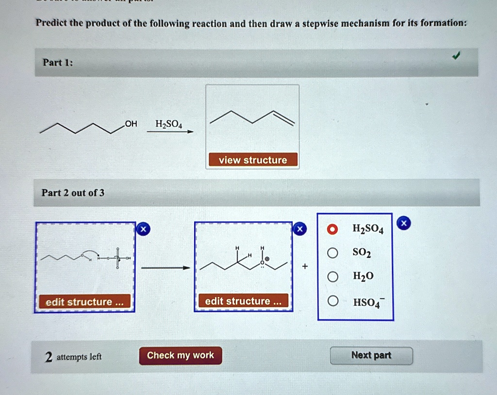 predict the product of the following reaction and then draw a stepwise mechanism for its ...