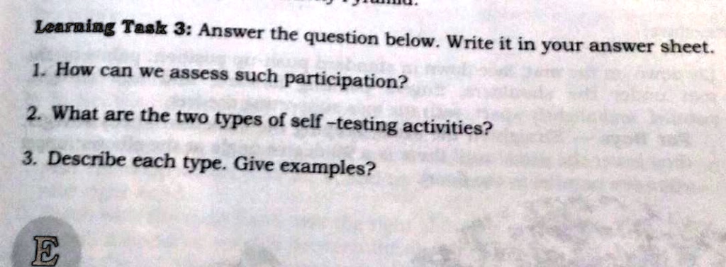 inik 3 answer the question below write it in your answer sheet1 how can ...