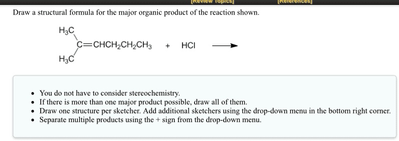 SOLVED: ' Draw a structural formula for the major organic product of ...