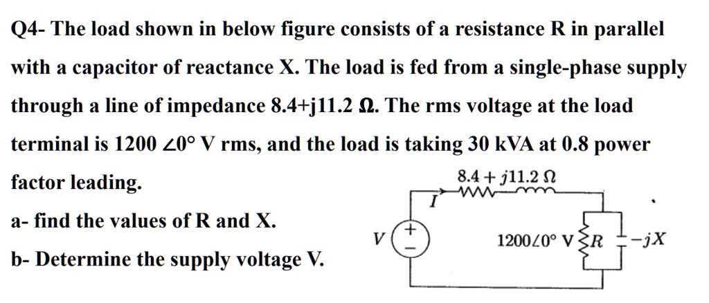 SOLVED: Q4 - The load shown in the figure below consists of a resistance R in parallel with a ...