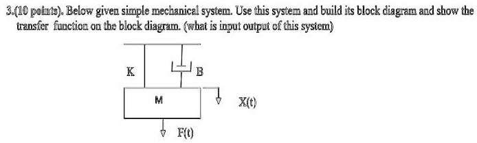 3.(10 points). Below given simple mechanical system. Use this system ...