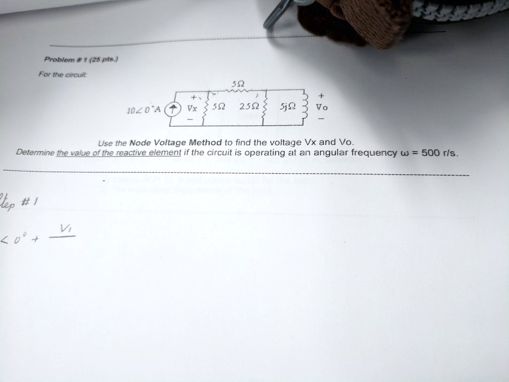 Problem #1 (25 pts.): For the circuit shown below, use the Node Voltage ...