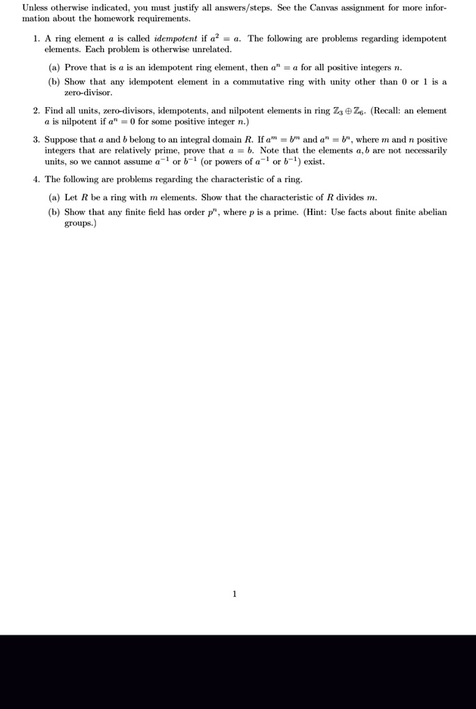 SOLVED: answer 2 Unless otherwise indicated, you must justify all answers/steps. See the Canvas ...