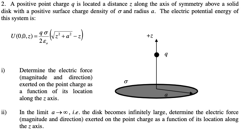 SOLVED: positive point charge q is located a distance z along the axis of symmetry above a solid ...