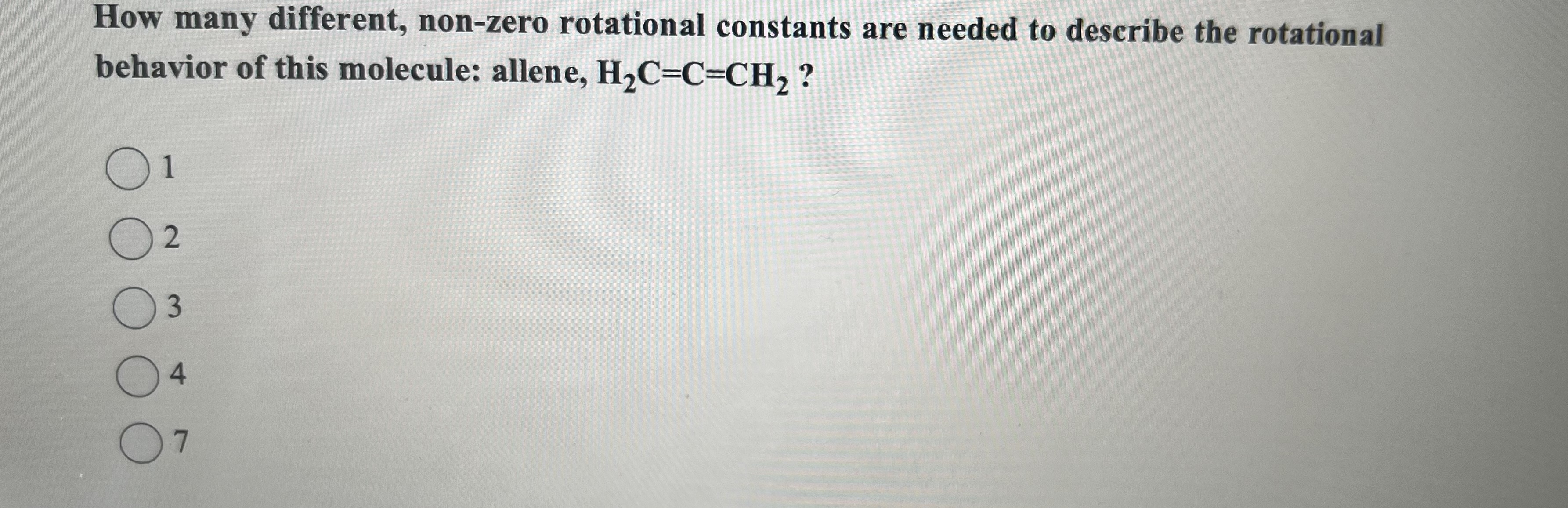 SOLVED: How many different, non-zero rotational constants are needed to ...