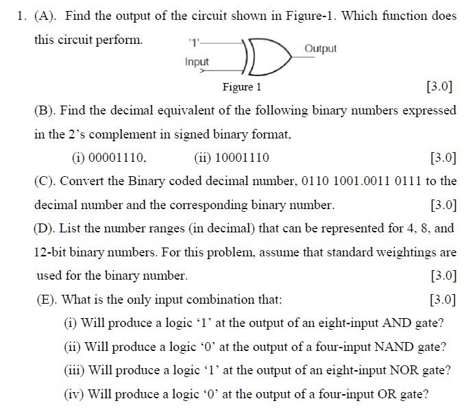 1 a find the output of the circuit shown in figure 1which function does this circuit perform 1 ...