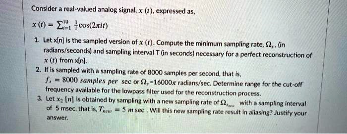 Homework Find The Minimum Sampling Rate Signal Processing Stack