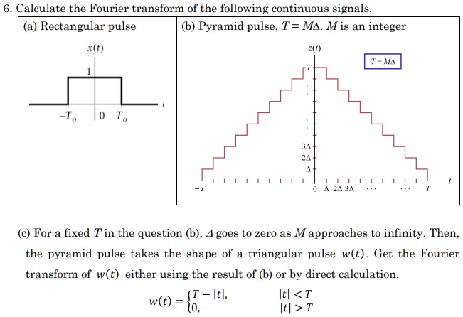 SOLVED: Calculate the Fourier transform of the following continuous ...