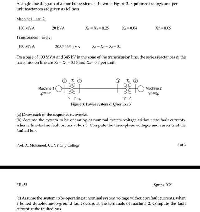SOLVED: Texts: A single-line diagram of a four-bus system is shown in ...