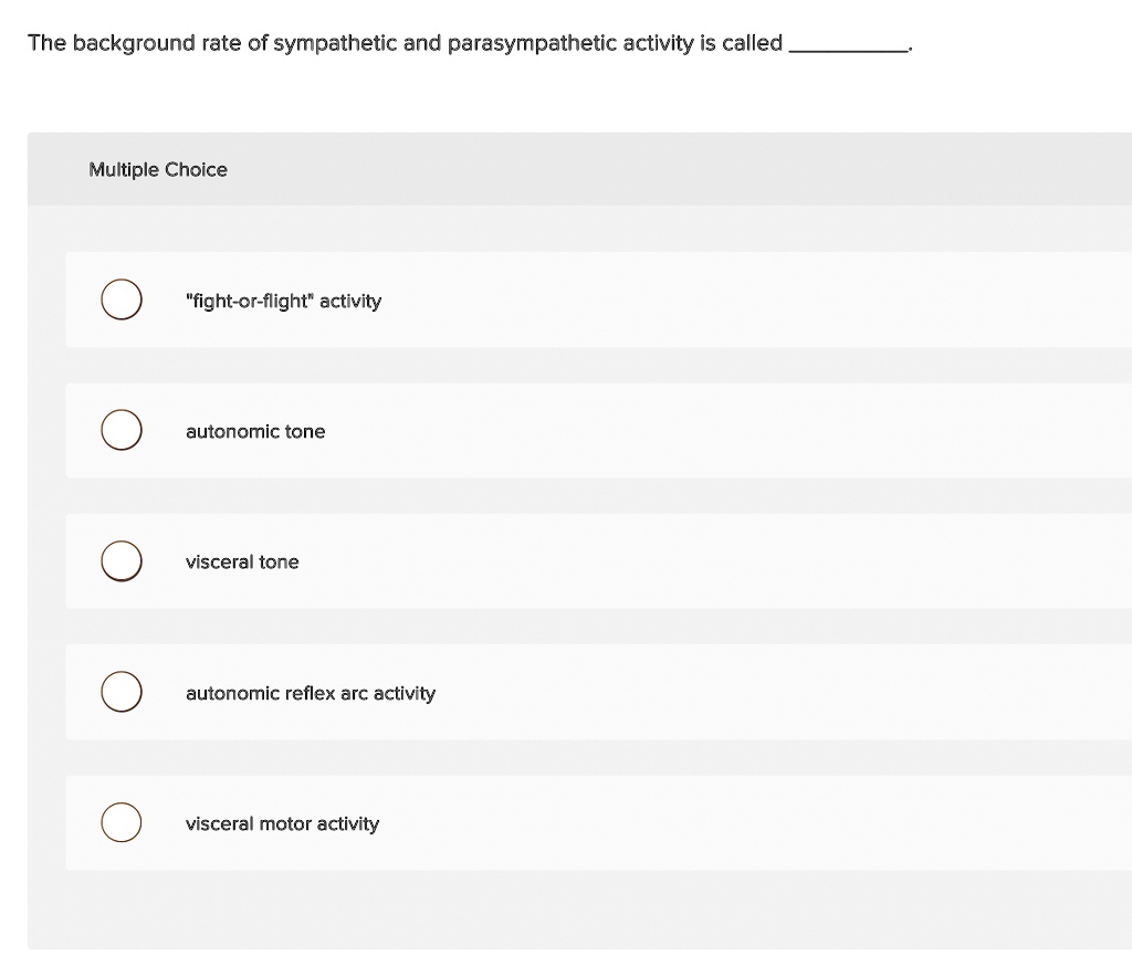 The background rate of sympathetic and parasympathetic activity is ...