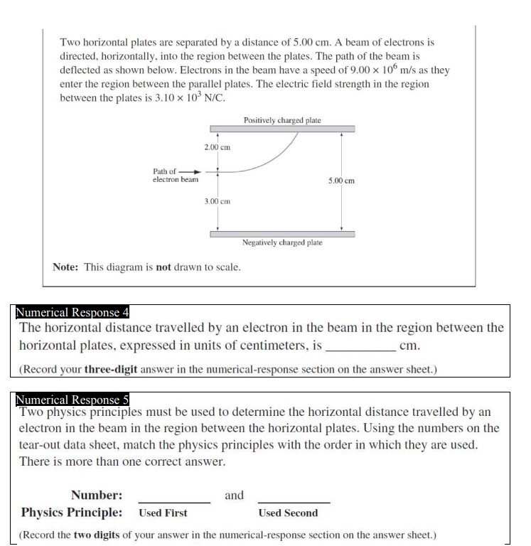 two horizontal plates are separated by a distance of 500 mathrmcm a ...