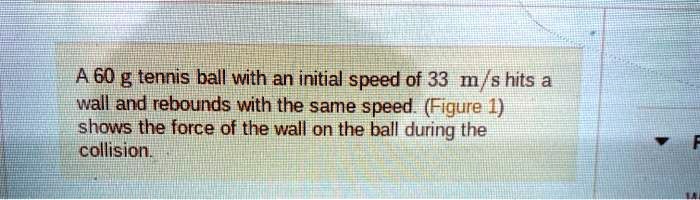 SOLVED: A 60 g tennis ball with an initial speed of 33 m /8 hits wall ...