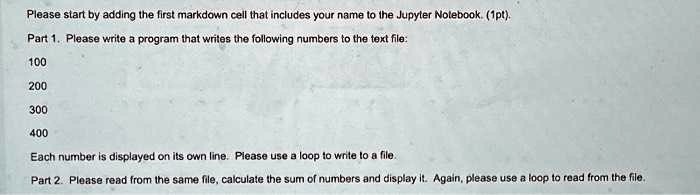 please start by adding the first markdown cell that includes your name ...