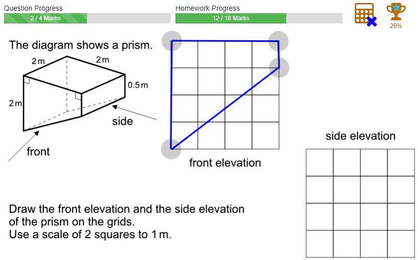SOLVED: The diagram shows a prism. Question Progress: 21/40 Marks Homework Progress: 12/48 Marks ...