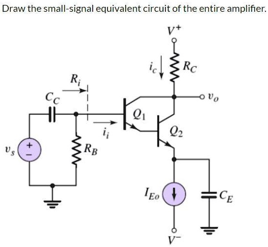 SOLVED: Draw the small-signal equivalent circuit of the entire amplifier.