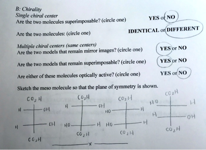 B: Chirality Single chiral center Are the two molecules superimposable ...
