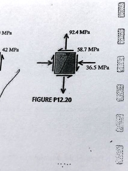 Determine the normal and shear stress at this point on the inclined ...