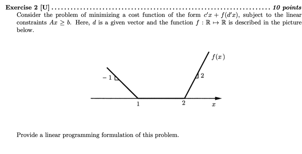 Solved Exercise 2 U 10 Points Consider The Problem Of Minimizing A 7477