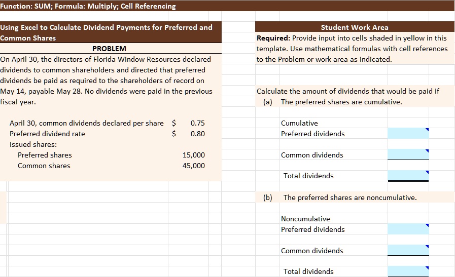SOLVED: Texts: FunctionSUM; Formula: Multiply; Cell Referencing Using ...