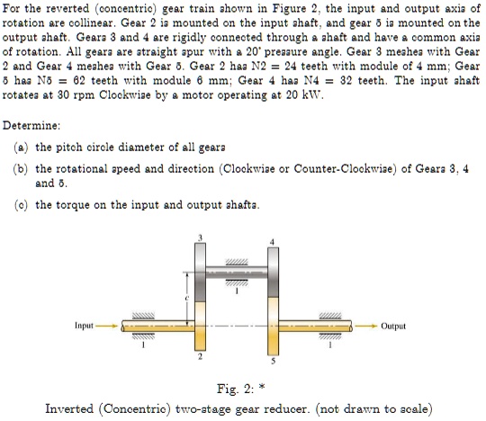 SOLVED: For the reverted concentric gear train shown in Figure 2,the ...