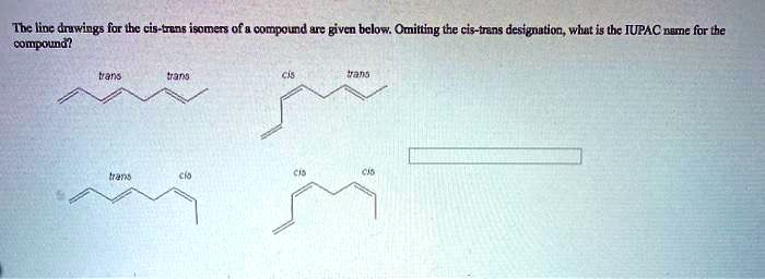 The line drawings for the cis-trans isomers of a compound are given ...