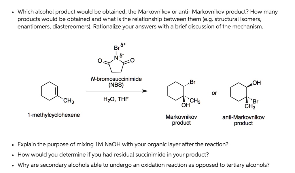SOLVED:Which alcohol product would be obtained, the Markovnikov or anti ...