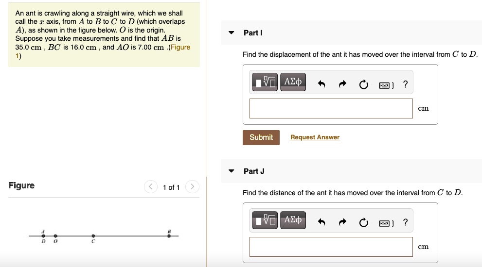 SOLVED: An ant is crawling along a straight wire, which we shall call ...