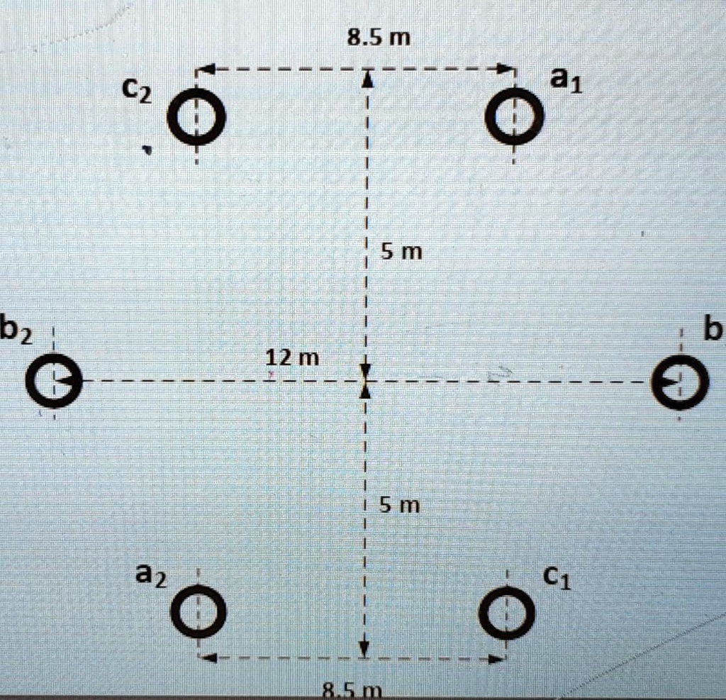 SOLVED: A double circuit 3-phase overhead transmission line ( each phase has 2 conductors) has a ...