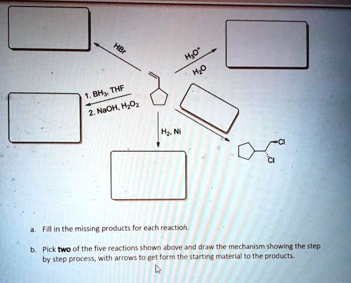 SOLVED: Her +o 4f By THE NaOH; H2O2 H2, Ni Fill in the missing products ...