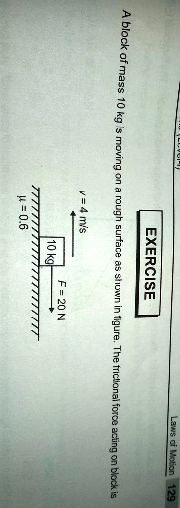 SOLVED: 'a block of mass 10 kg is moving on a rough surface as shown in figure. the frictional ...