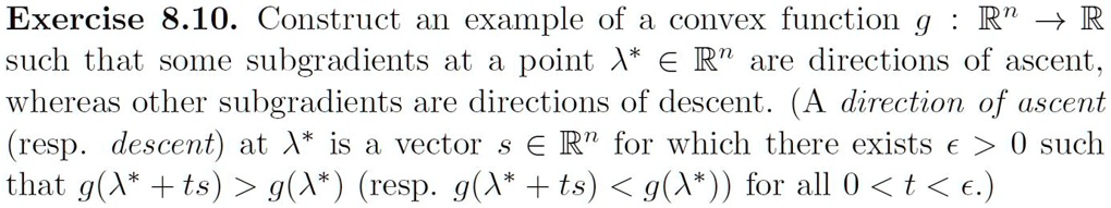 exercise 810 construct all example of a convex function g r r such that ...