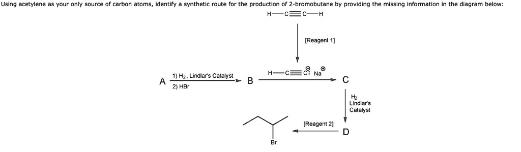 SOLVED: Using acetylene as your only source of carbon atoms, Identify ...