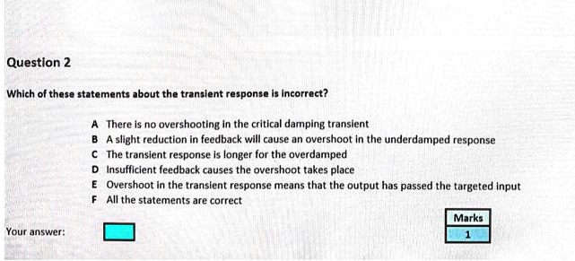 SOLVED: Which of these statements about the transient response is ...