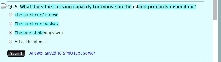 SOLVED: 306.5. What does the carrying capacity for moose on the island primarily depend on? The ...