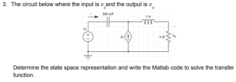 3. The circuit below where the input is vs and the output is vo ...