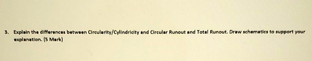 SOLVED: Explain the differences between Circularity/Cylindricity and ...