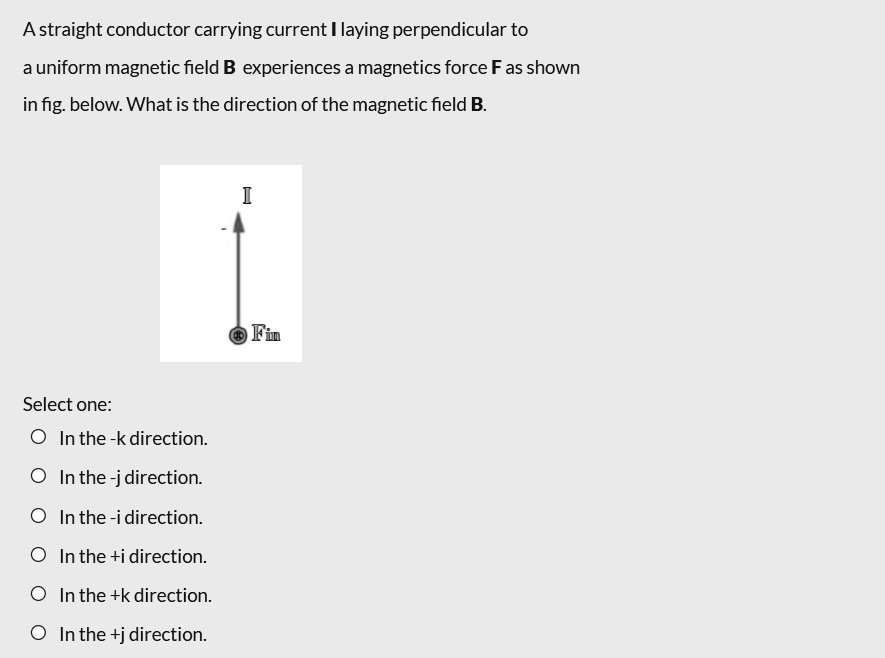 SOLVED: Astraight conductor carrying current I laying perpendicular to ...
