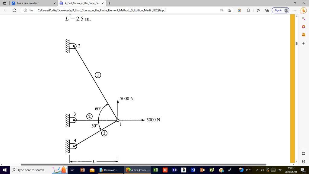 SOLVED: Texts: For the truss shown in Figure P3–22, solve for the horizontal and vertical ...