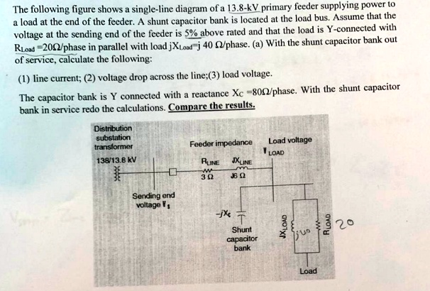 Solved The Following Figure Shows A Single Line Diagram Of A 13 8 Kv Primary Feeder Supplying